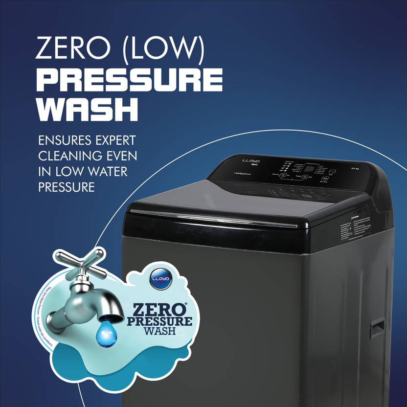 Lloyd by Havells 8 kg Washing Machine Fully Automatic Top Load Black ...