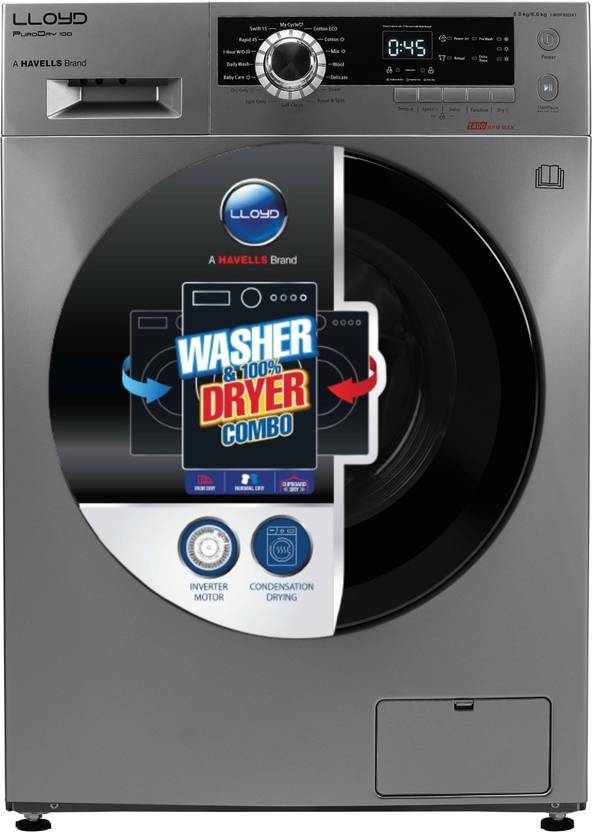 Lloyd by Havells 8/6 kg Washer with Dryer with In-built Heater Grey ...