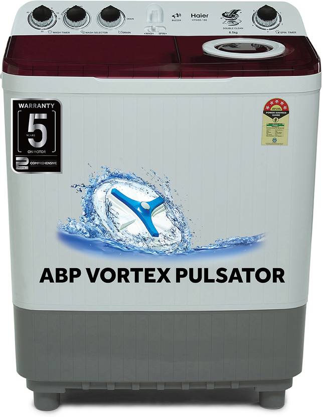 Haier 8.5 kg 5 Star Anti-Bacterial Vortex Pulsator Semi Automatic Top ...