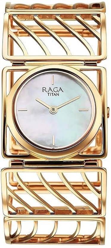 Titan Raga Atherial Raga Ethereal White Rectangular Dial Women's Watch ...