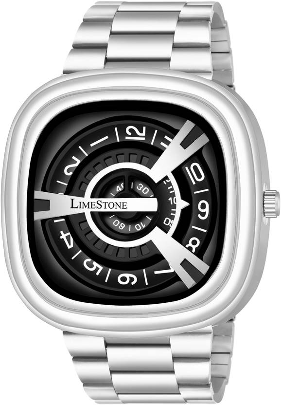 LIMESTONE BIG BOY Stainless Steel Chain Unusual Time Quartz Analog ...