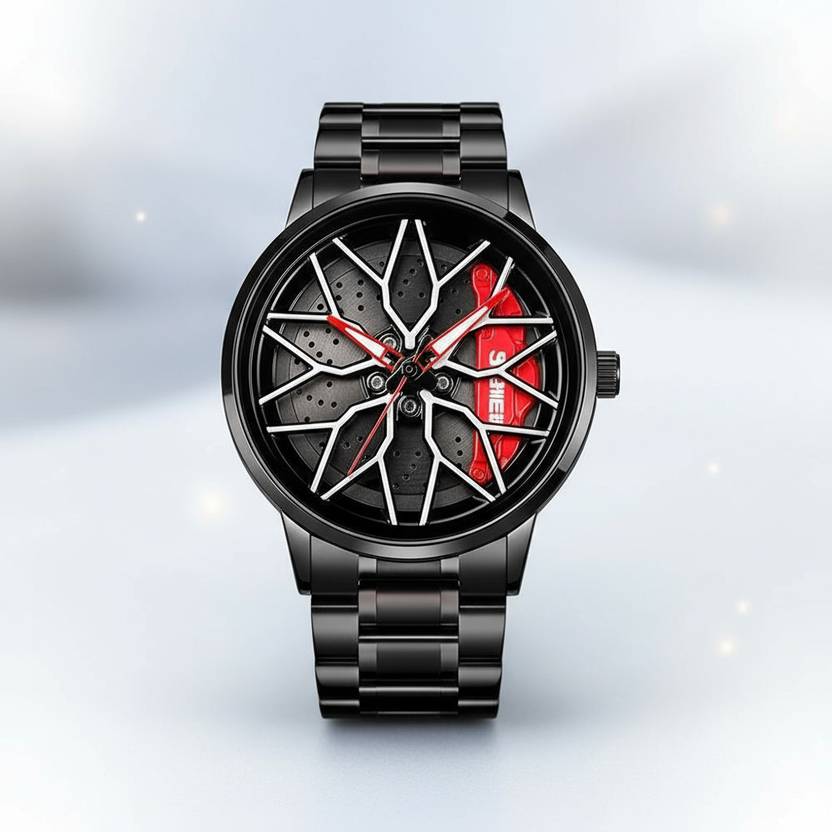 Hezoc Men’s Rotating Wheel Dial Analog Watch A30 Rotating watcCar wheel ...