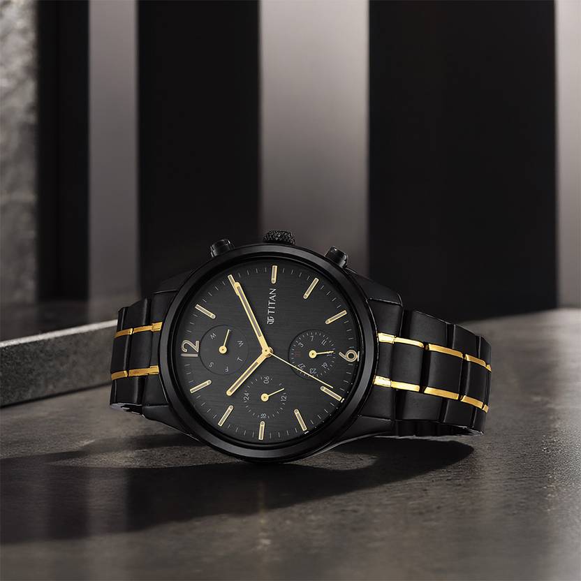 Titan 1805KM03 Neo Black & Gold Analog Watch - For Men - Buy Titan ...