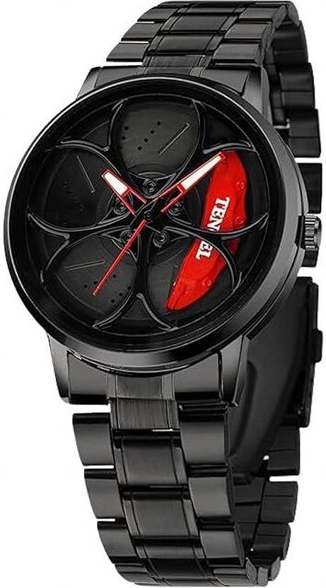 JollyBilly Car wheel watch | Spinning watch | Roatating watch | Gyro watch | Red watch Analog ...
