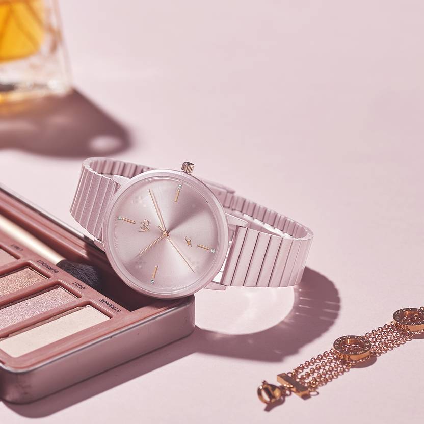 Fastrack Vyb Bliss Light Pink Dial Light Pink Strap Analog Watch - For ...