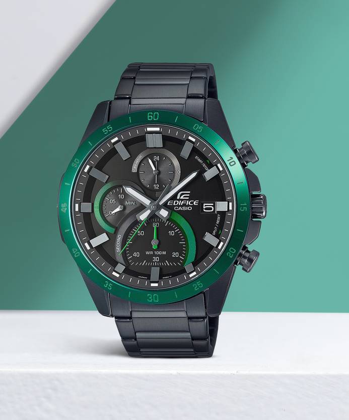 CASIO EFR-571DC-1AVUDF Edifice Black Dial Black Stainless Steel Band ...