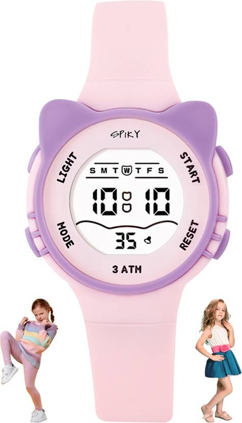 Spiky Spiky's Cool Digital Watch for Kids Girls Spiky Round Pink Multi ...