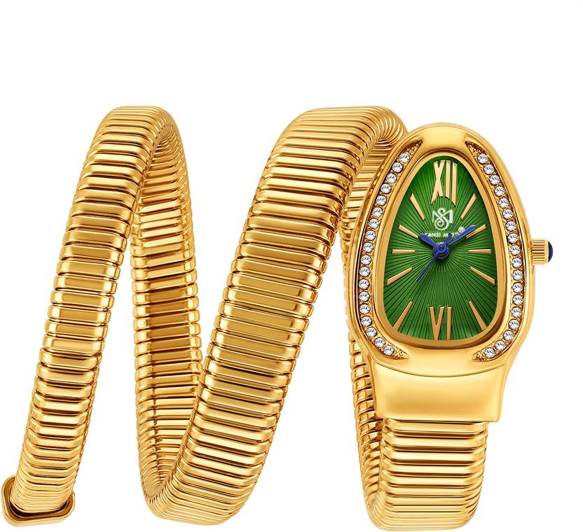 SANSI MAYO COBRA Gold Green Dial Watch | Wrist Watch for Girls Cobra ...