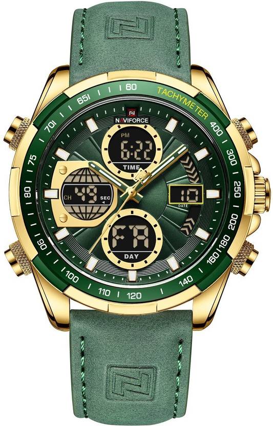 NAVIFORCE 9197 Fashion Sport Quartz Analog Digital LED Military ...