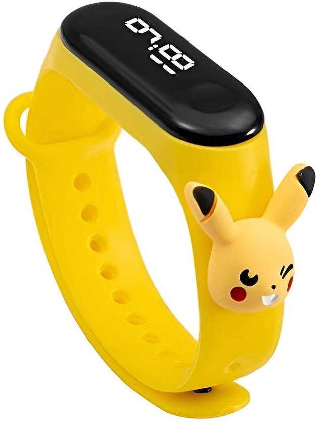 BIGWHEEL Pikachu Digital Dial Waterproof Stylish Wrist Watch LED Band ...