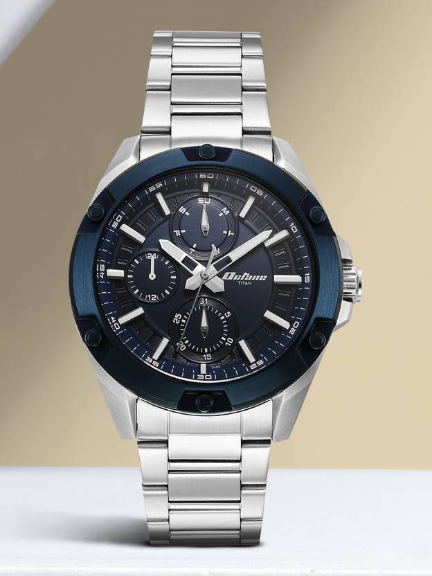 Titan Titan Octane Multifunction Blue Dial Silver Stainless Steel Strap ...