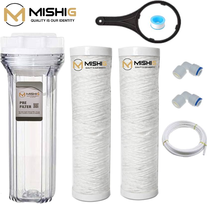 MISHIG Transparent Pre Filter Housing with Washable 2 Thread Spun 10 ...