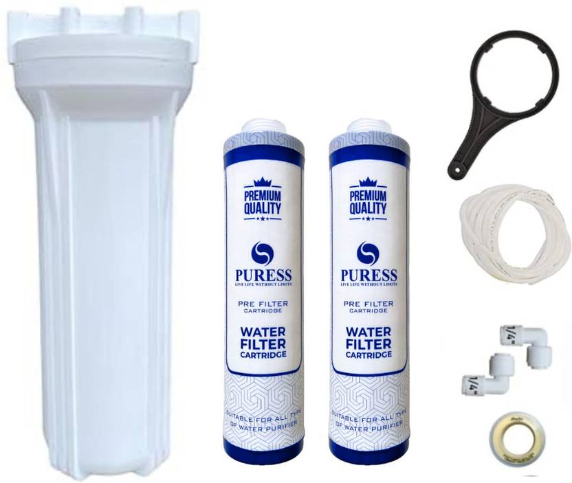 PURESS 10" RO Service Crystal Clear Transparent Pre Filter Housing with ...