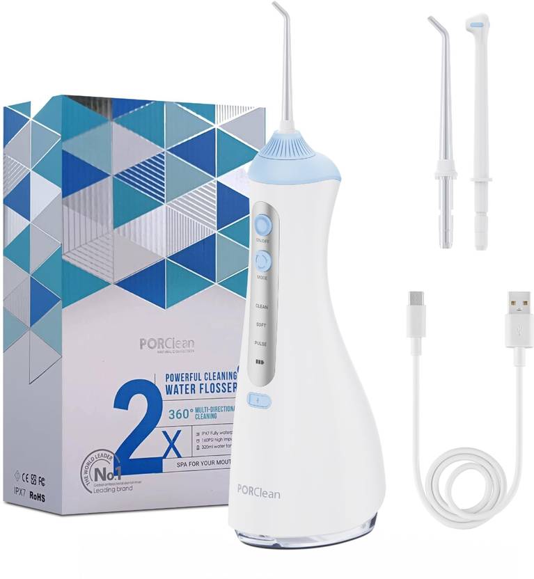 PORCLEAN PROClean 200V Water Flosser for Teeth | 160 PSI, 320ml Tank, 2 ...