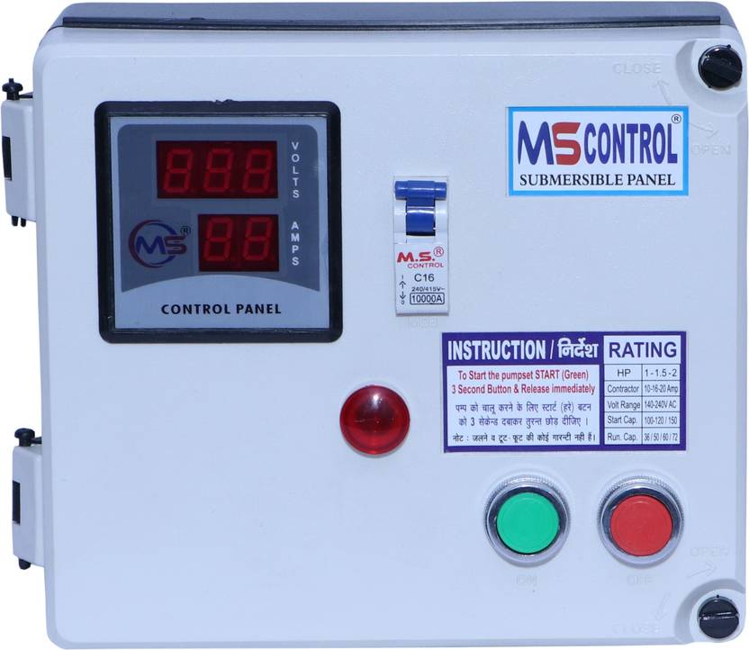 M S control 1 HP Single phase Digital panel pump/starter Submersible ...