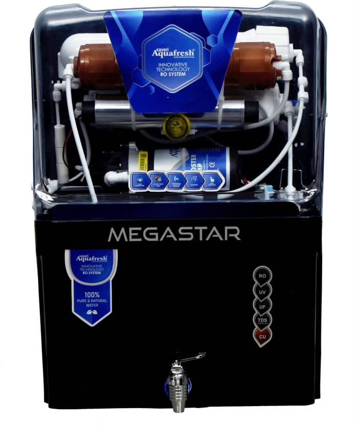Kaveri AquaFresh Black Megastar Model With Copper Filter 12 L RO + UV ...