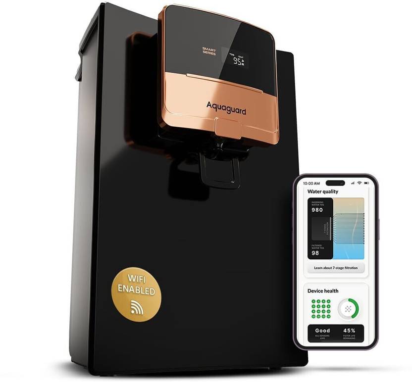 EUREKA FORBES Aquaguard Aspire Nova RO+UV+SS+2S 6.2 L RO + UV + MTDS + SS Water Purifier ...