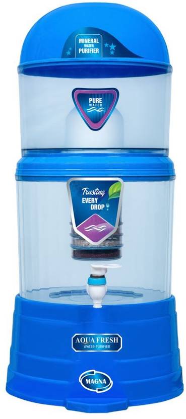 Aqua Fresh MINERAL POT BLUE gravity based 16 L WATER PURIFIER 16 L ...