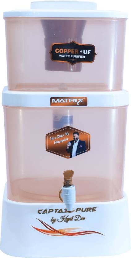 captain pure Matrix Copper + UF 20 L Gravity Based Water Purifier ...