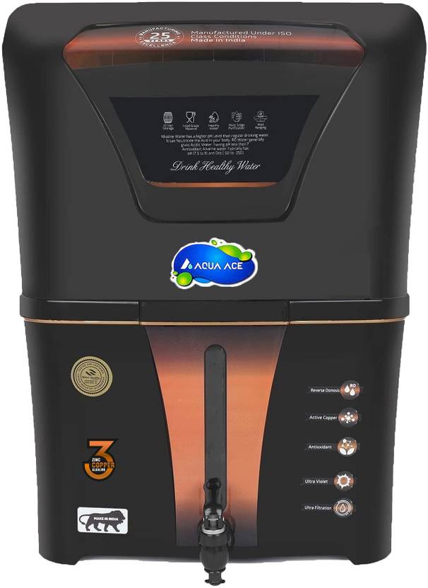 Aqua Ace Zinc Copper Alkaline Hydrogen RO+ZN+CU+ALK+ Negative ORP 12 L ...