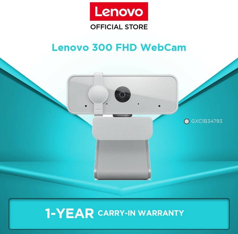 Lenovo 300 FHD 2.1 HD Webcam with Built-In Microphone USB Connectivity ...