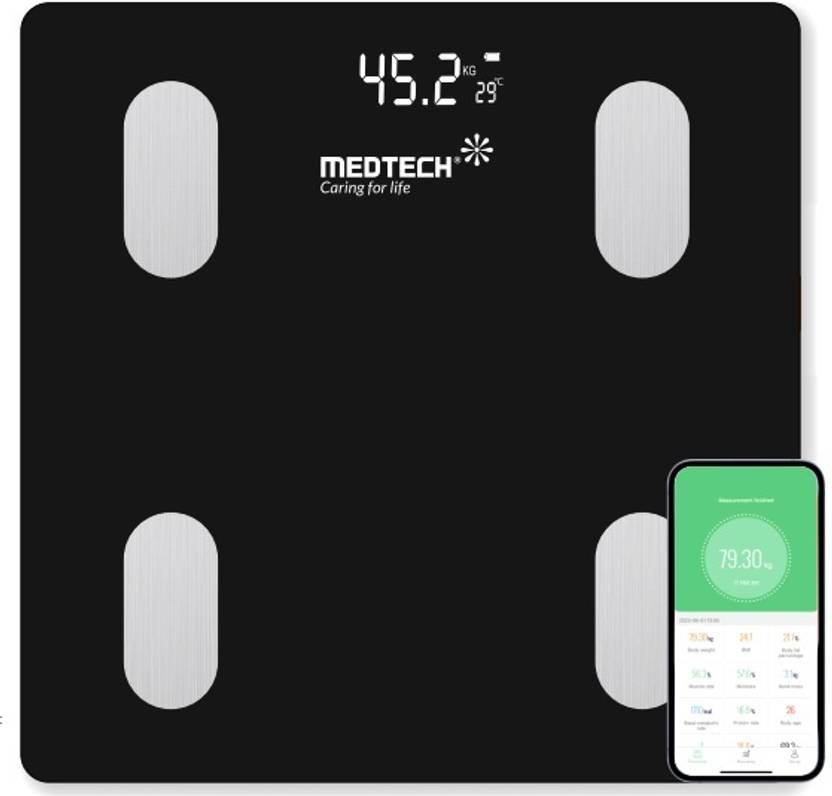 Medtech WS10 Digital BMI Weighing Scale, LED Display with Bluetooth App ...