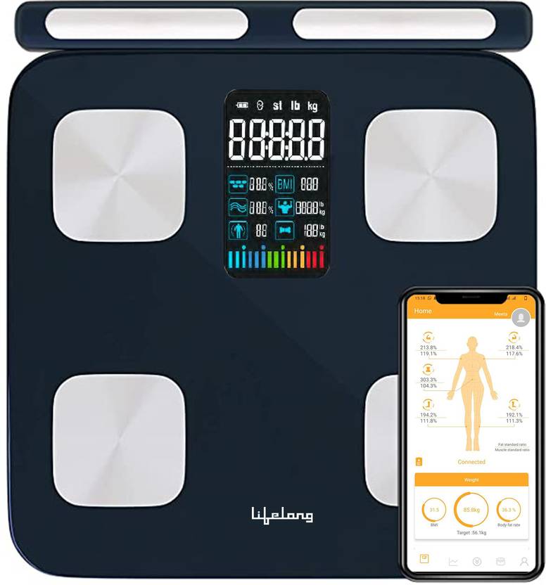 Lifelong 8 electrode Smart Body Fat Scale Weight Machine Weighing Scale Price in India - Buy ...