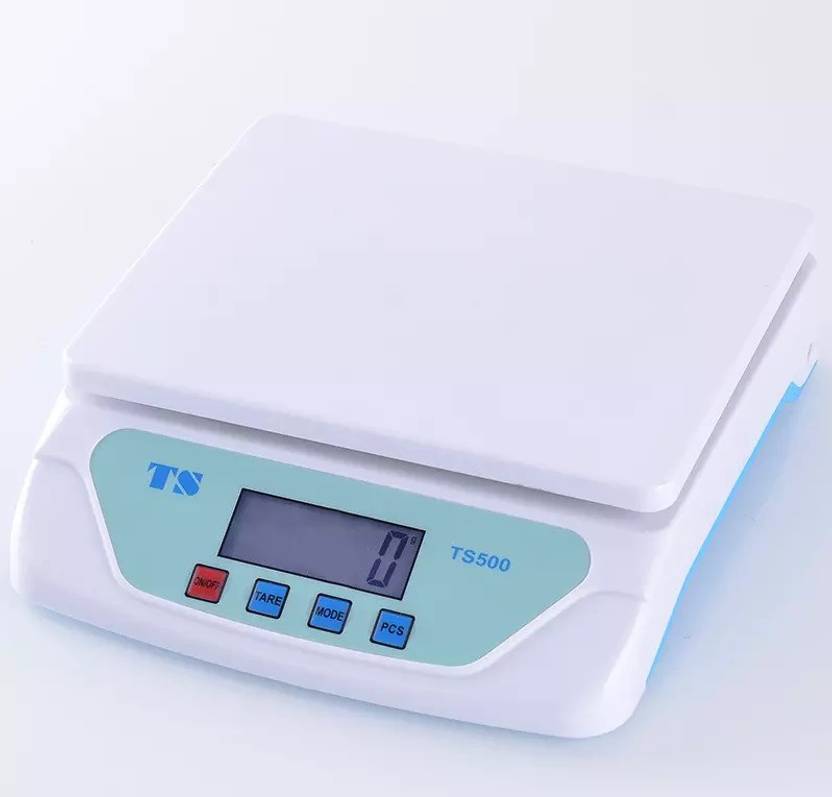 QNOVE TS-500 Kitchen Scale with inbuilt Battery and Tare Function (30 kg, White) Weighing Scale ...