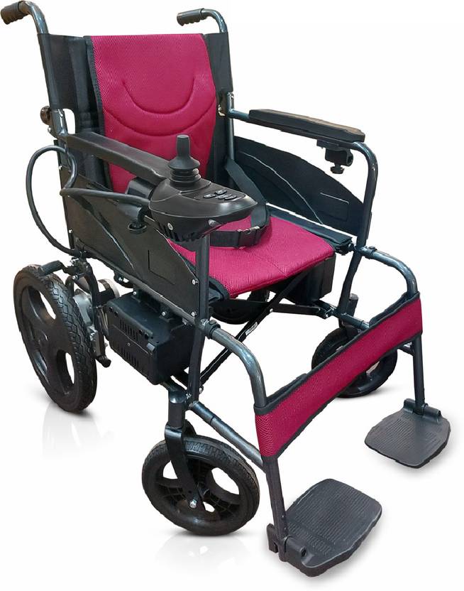 VMS Careline Electric Foldable Joy Stick Controlled Powered Wheelchair ...