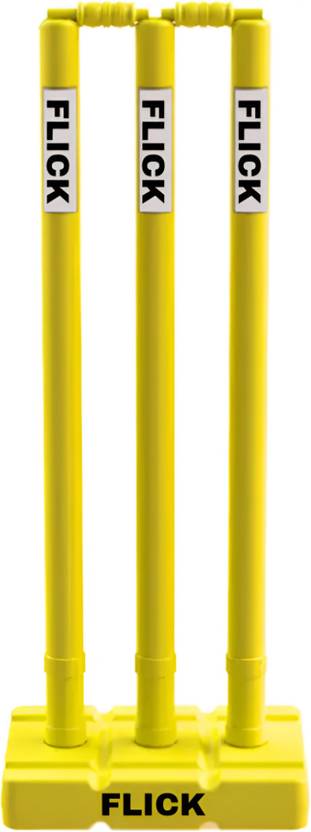 Flick Heavy Plastic Cricket Stump Set with attached Bails, Plastic ...