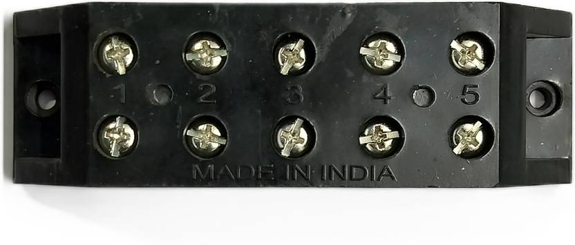 SEDCO 60A 5 Way Bakelite Connector Strip Double Row Barrier Black ...