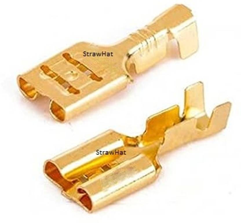 StrawHat Brass Heavy Dutty Battery Clips/Battery Thimble, Battery Wire ...