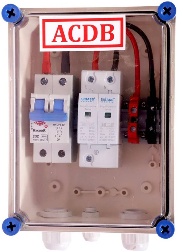 SUNXO SOLAR ACDB Single Phase 32 A MCB, 320 V SPD 1-5 KW Solar AC ...