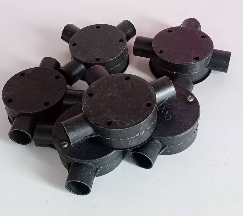 Hardware Electrical Junction Box 3 Way (3/4)" Height - 25 mm (Black ...