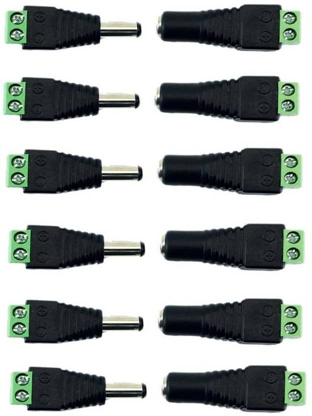 ATEKT DC Power Male & Female Jack Terminal DC Connectors(6 Male + 6 ...