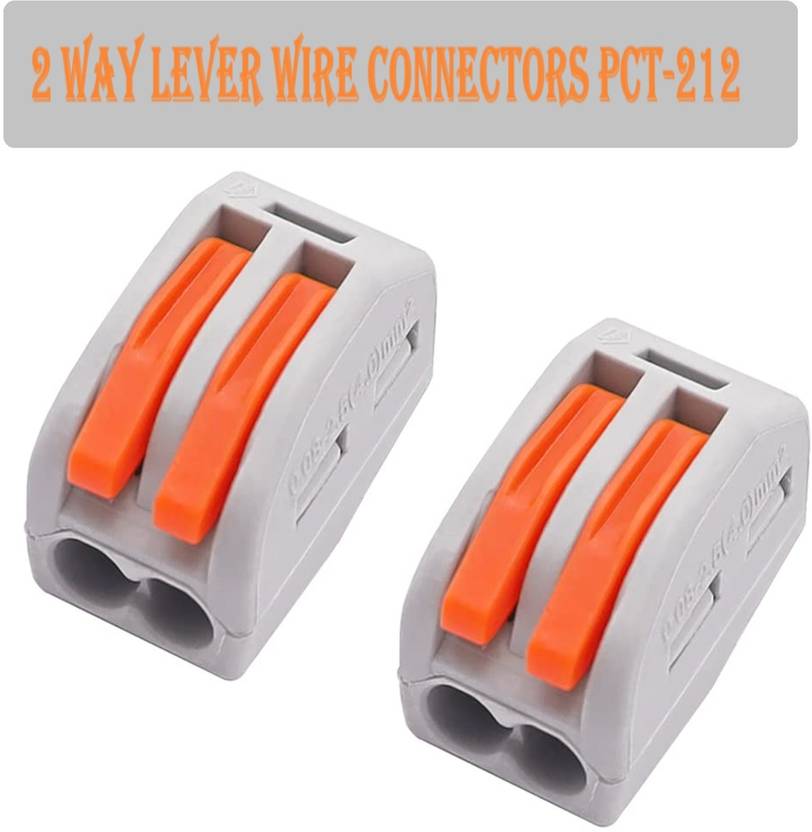 Roboway 2 Way Lever Terminal Block with Spring Lock Lever Wiring ...