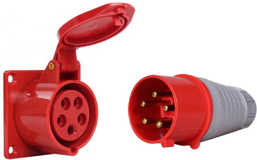 DECENT AIR SYSTEM 32A Plug top & Panel Socket 3Phase Ip44 for External ...