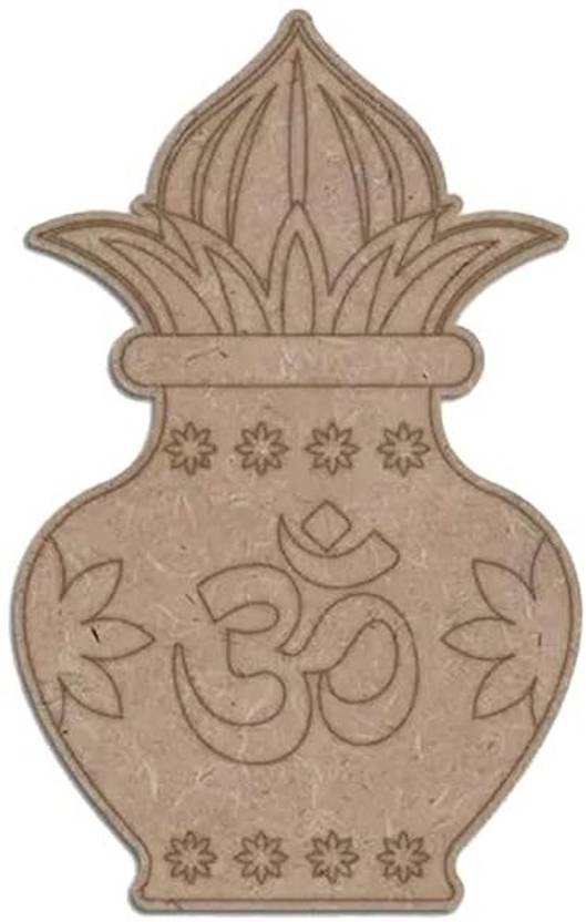 JDN WORLD Kalash Shape 2 Pcs 12 inch Kalash MDF Cutout for Art and ...