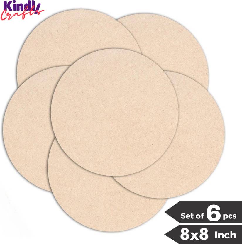 Kindly 8X8 Inches Round MDF Board Cutouts for Art & Craft Mdf Board ...