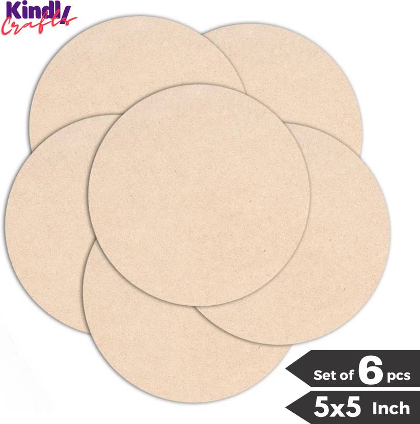 Kindly 5X5 Inches Round MDF Board Cutouts for Art & Craft Mdf Board ...
