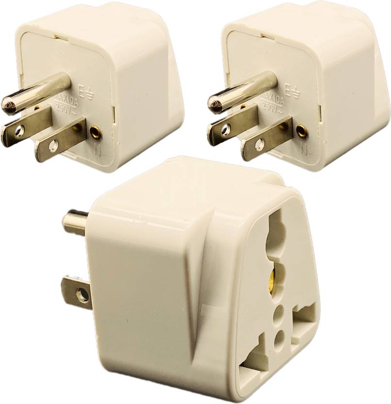KAVANA India to US Adaptor Converter - Pack of 3 Conversion Plugs for ...