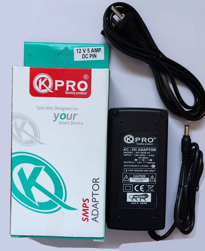 A Plus Products K PRO SMPS DC POWER ADAPTOR 12V 5AMP (PACK OF 1 ...