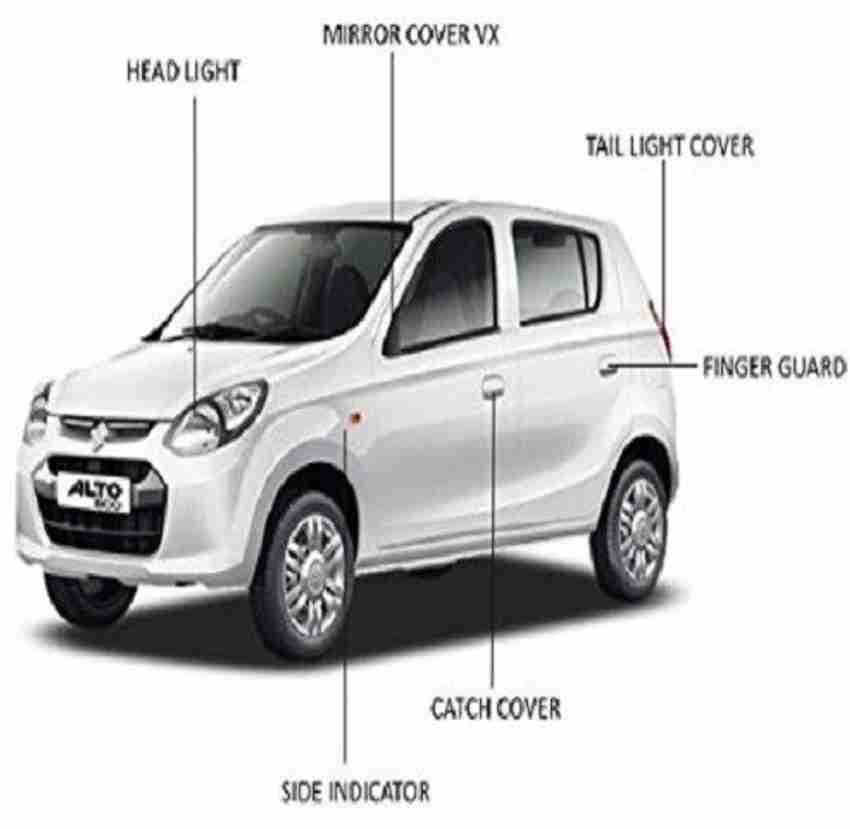 WOODMAN Maruti Alto 800 Chrome Head Lights Tail Lights Mirror Covers Catch Covers Finger Guard Side Indicators Combo Price in India Buy WOODMAN Maruti Alto 800 Chrome Head Lights Tail Lights