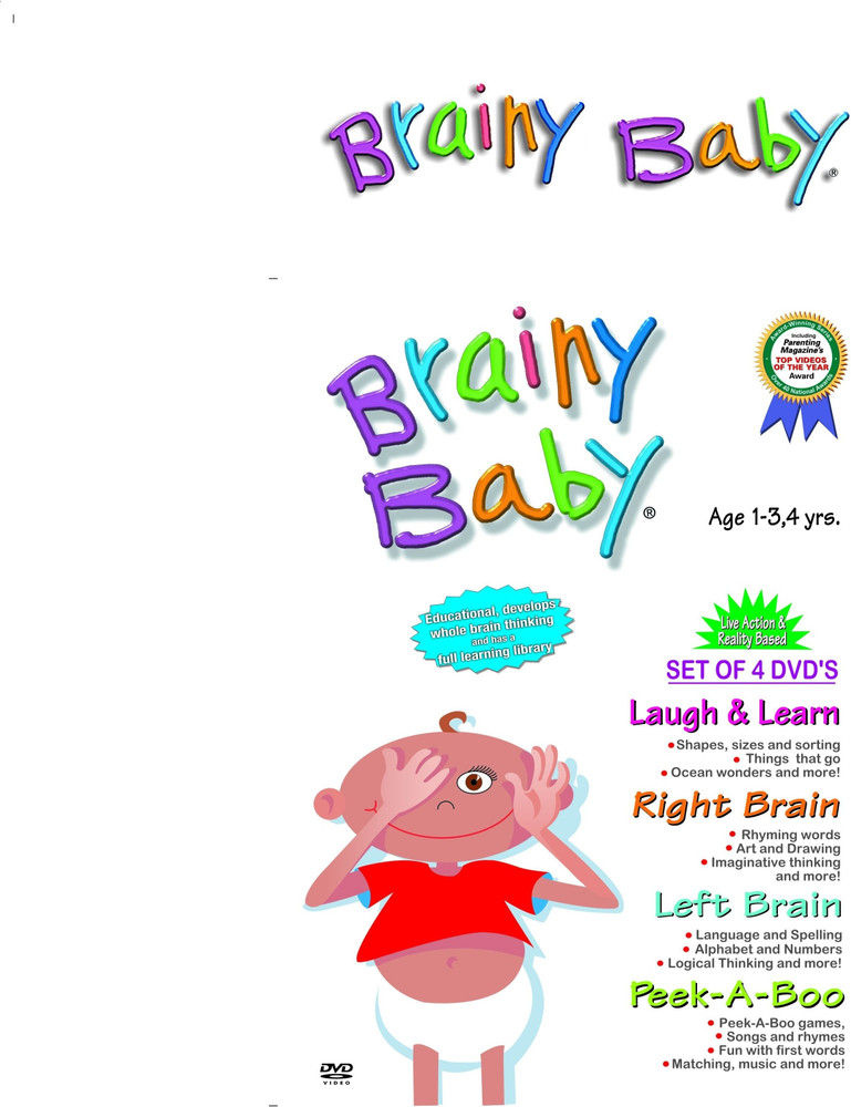 Brainy Baby Logo Deluxe Set Of 2 Brainy Baby DVDs For Right And Left