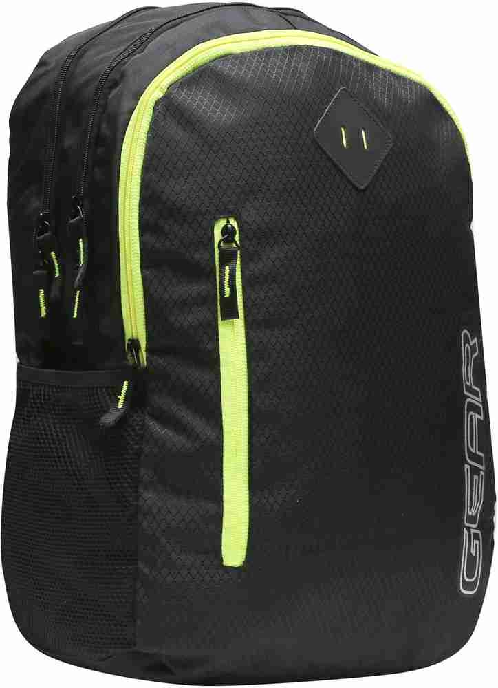 Gear ECO BACKPACK 3 BLACK FLUORESCENT GREEN 21 L Backpack BLACK FLUORESCENT GREEN Price in India Flipkart