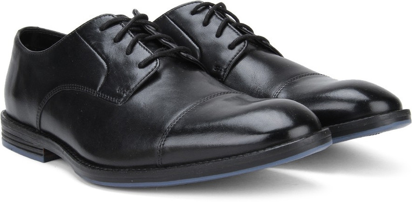 CLARKS Prangley Cap Black leather Lace Up For Men Buy Black Color CLARKS Prangley Cap Black leather Lace Up For Men Online at Best Price Shop Online for Footwears in