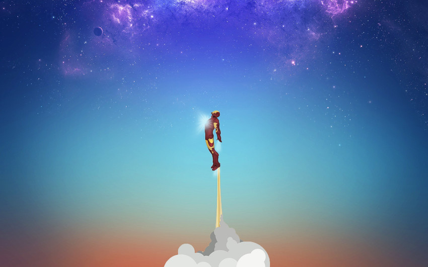 Iron Man Flying At Night