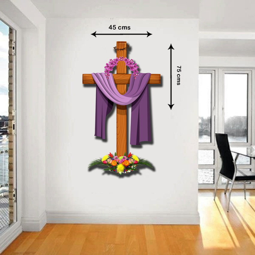 Jesus Cross With Red Cloth