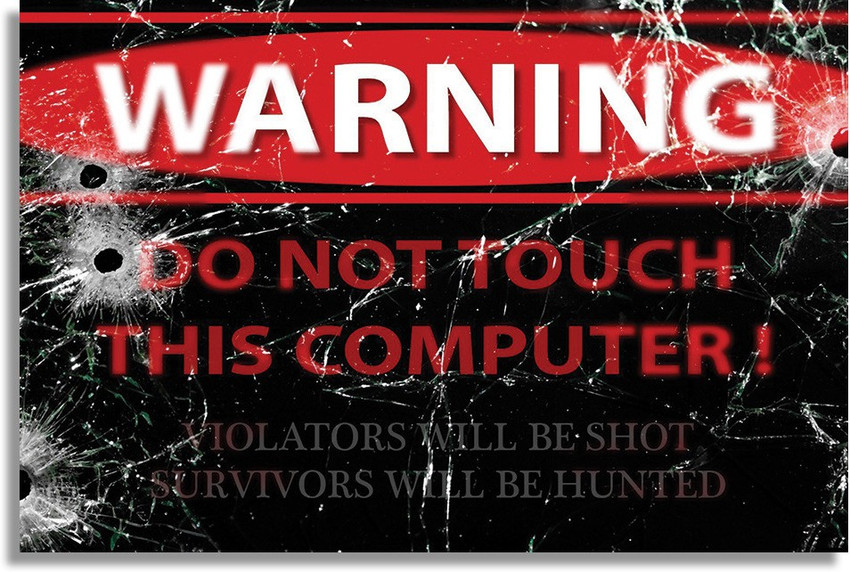 Warning Touch Do Computer ARC Sign Mobile Skin Software (Desktop