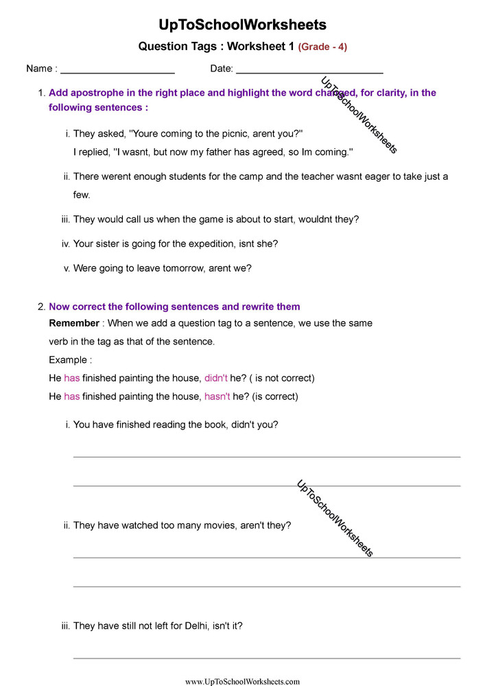 Cbse 4th Standard English Grammar Worksheets Grammar Worksheets Free